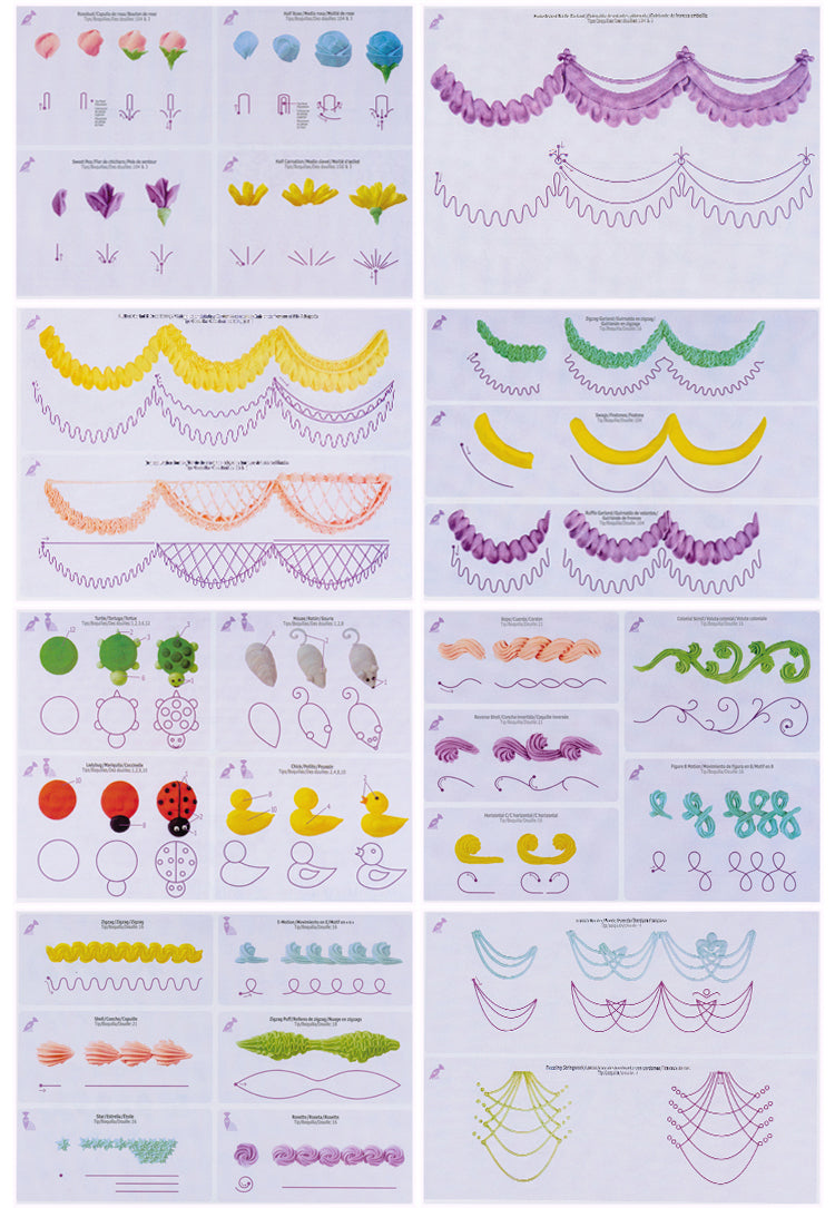 Piping Tips Practice Paper Cake Decorating Training Board Set – kowanii