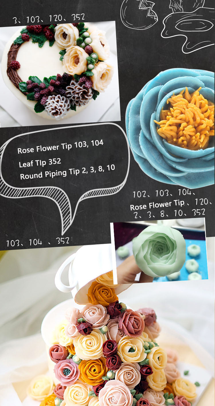 Korea Petal Cake Tip Decorating Tips #181 #182 #183 – kowanii