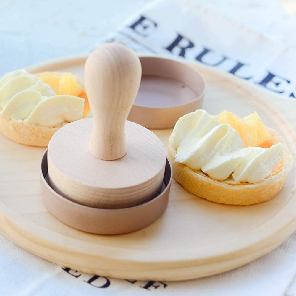 Egg Tart Press Tools Mold Wooden Pastry Tamper Pusher – kowanii