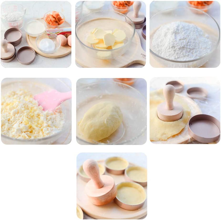 Egg Tart Press Tools Mold Wooden Pastry Tamper Pusher – kowanii